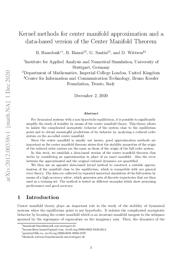 (PDF) Kernel methods for center manifold approximation and a weak data-based version of the ...