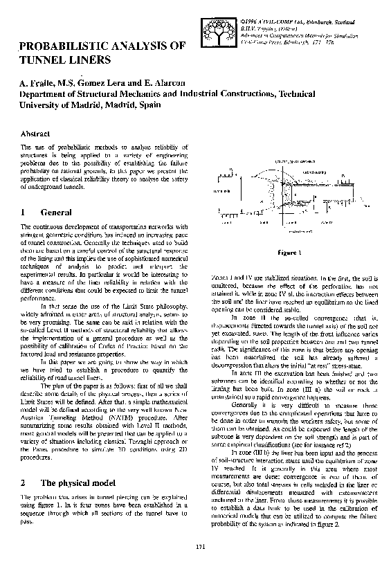 (PDF) Probabilistic Analysis of Tunnel Liners
