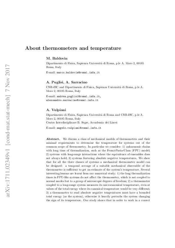 (PDF) About thermometers and temperature