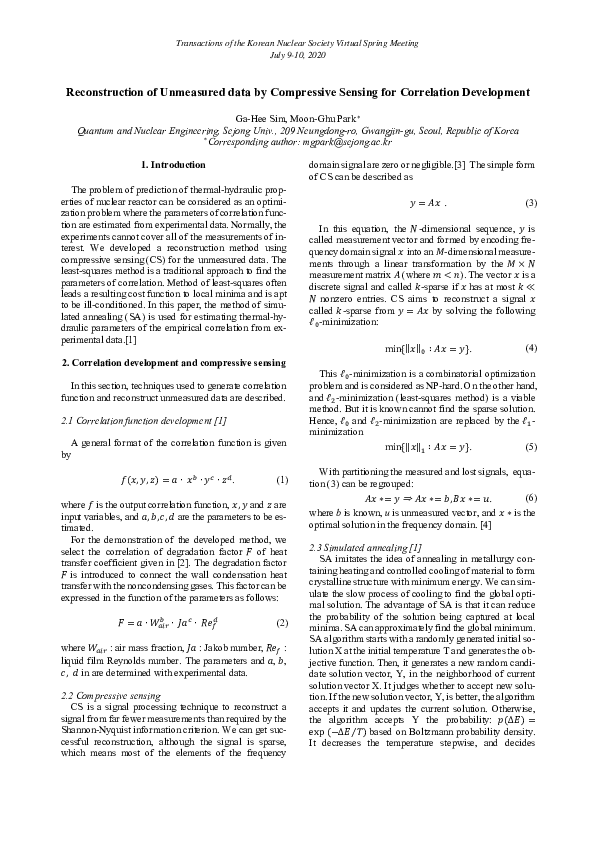 (PDF) Reconstruction of Unmeasured data by Compressive Sensing for ...
