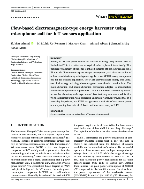 (PDF) Flow‐based electromagnetic‐type energy harvester using ...