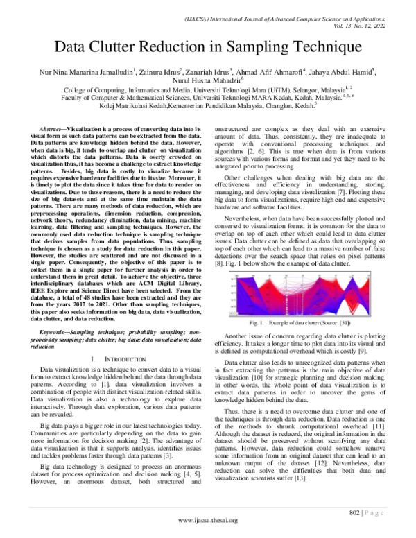 (PDF) Data Clutter Reduction in Sampling Technique