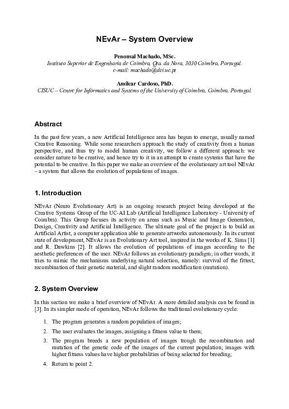 (PDF) NEvAr–system overview