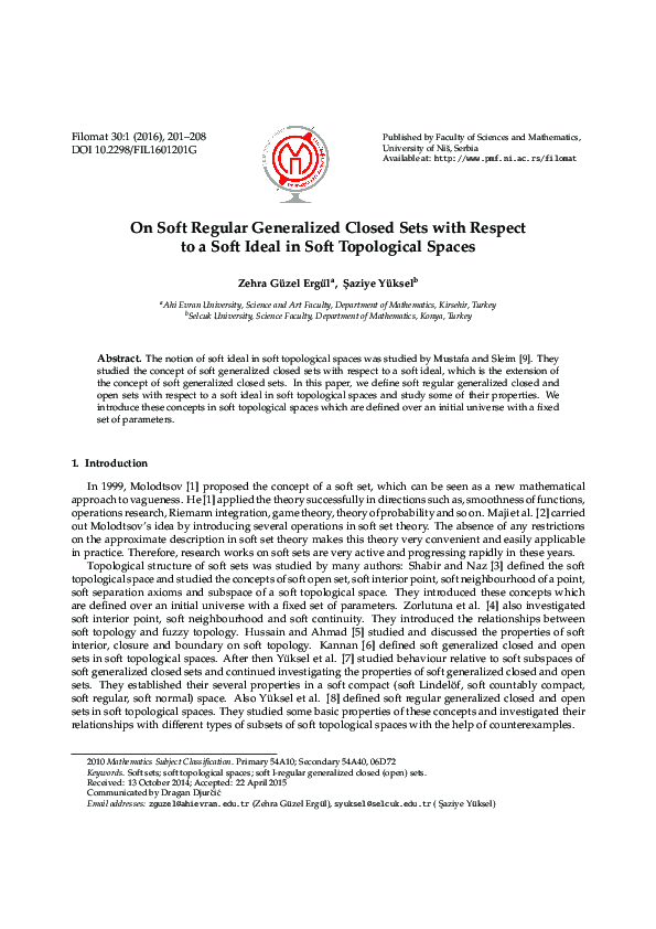 (PDF) On soft regular generalized closed sets with respect to a soft ideal in soft topological ...