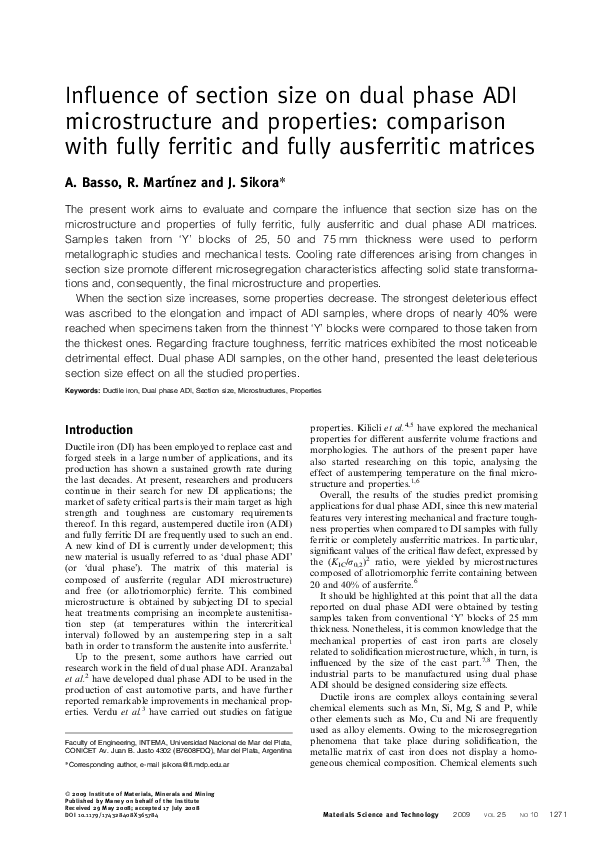Pdf Influence Of Section Size On Dual Phase Adi Microstructure And