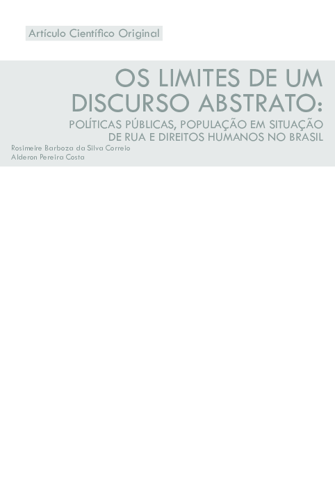 (PDF) Os Limites De Um Discurso Abstrato: Políticas Públicas, População ...