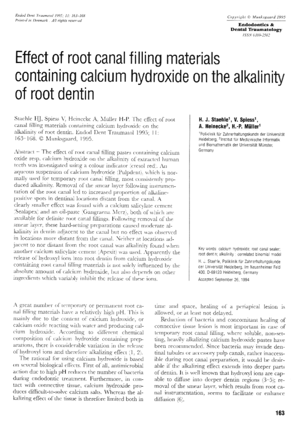 (PDF) Effect of root canal filling materials containing calcium ...
