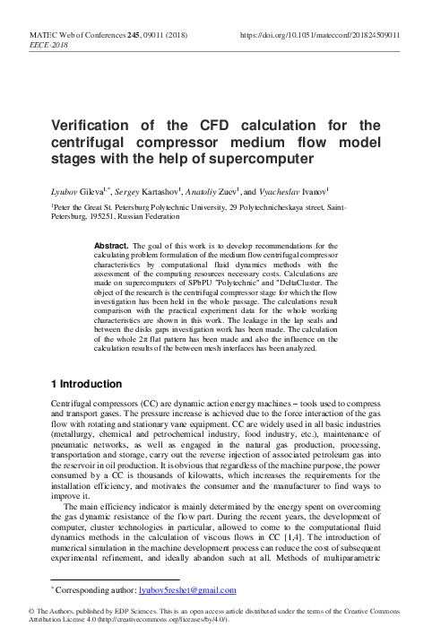 (PDF) Verification of the CFD calculation for the centrifugal ...