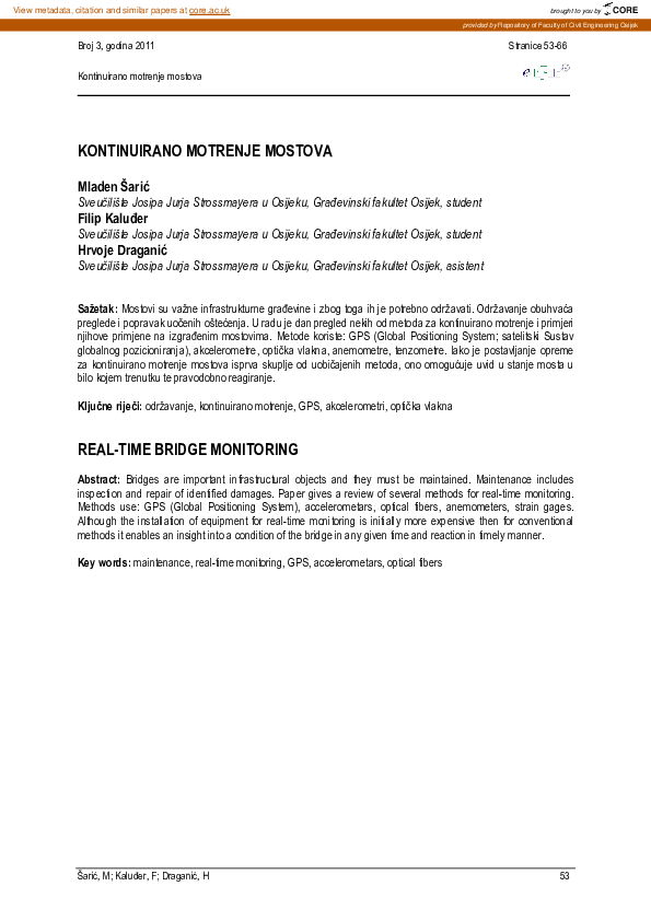 (PDF) Real-Time Bridge Monitoring