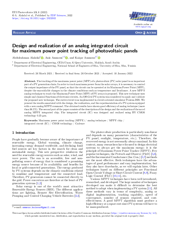 (PDF) Design and realization of an analog integrated circuit for ...