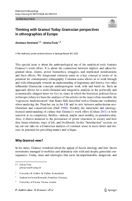 (PDF) Thinking with Gramsci Today: Gramscian perspectives in ...