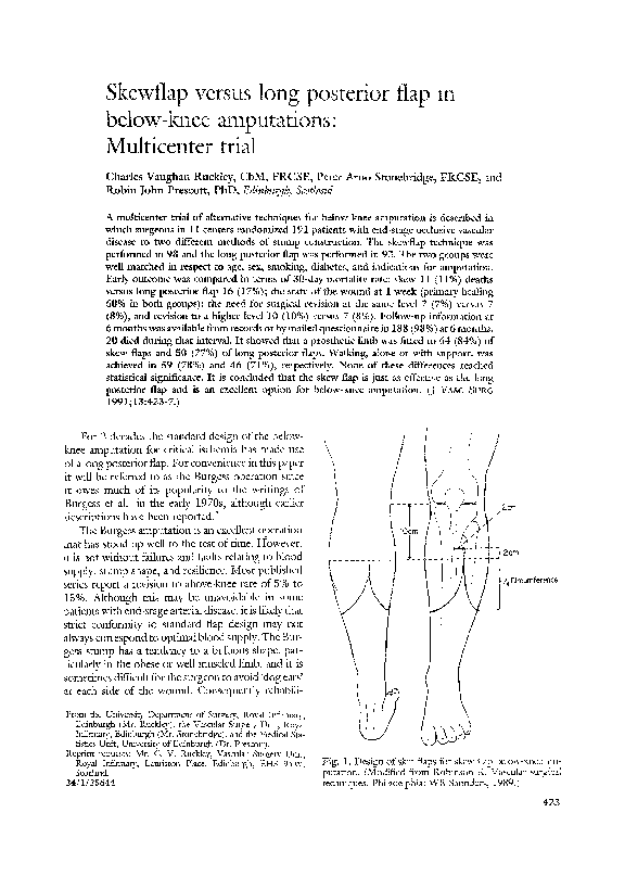 (PDF) Skewflap versus long posterior flap in below-knee amputations ...