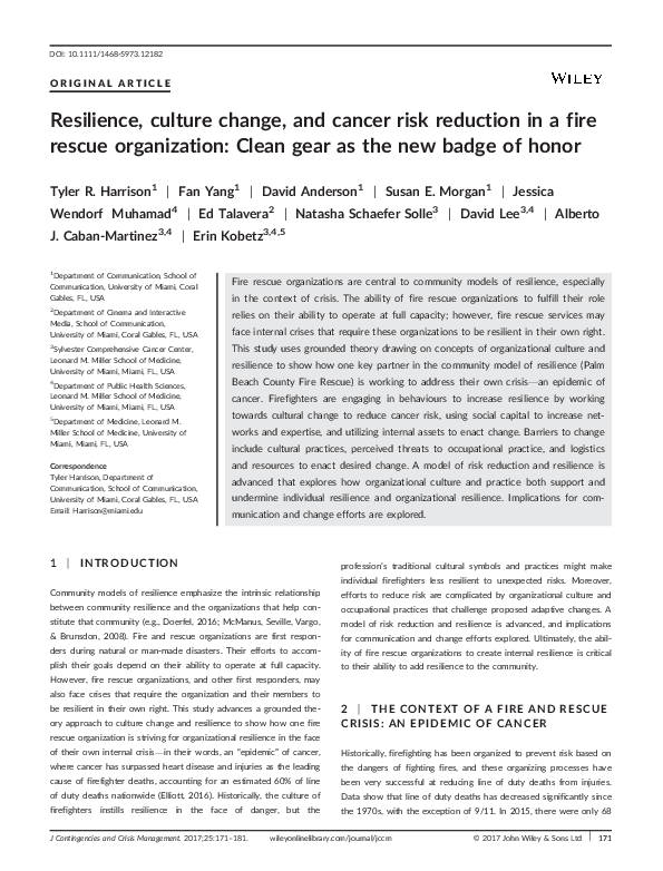 (PDF) Resilience, culture change, and cancer risk reduction in a fire ...