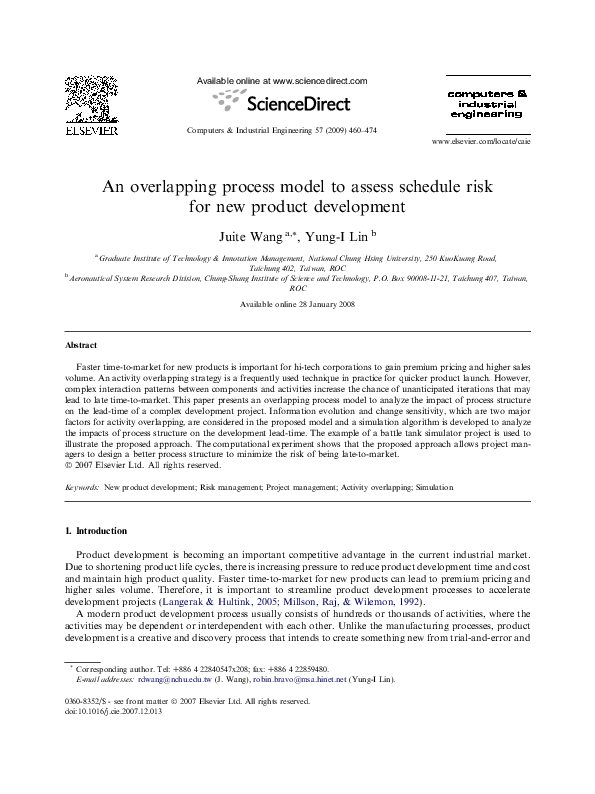 (PDF) An overlapping process model to assess schedule risk for new ...