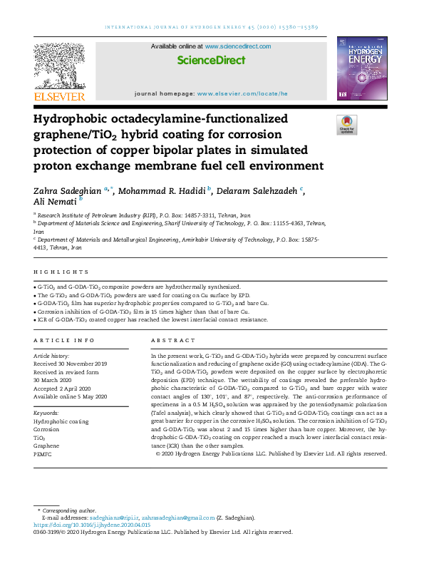 (PDF) Hydrophobic octadecylamine-functionalized graphene/TiO2 hybrid ...