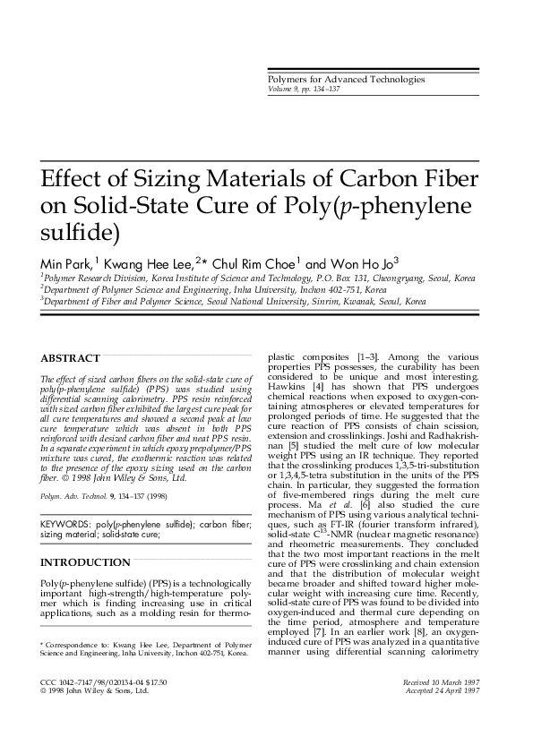 (PDF) Effect of sizing materials of carbon fiber on solid-state cure of poly(p-phenylene sulfide)