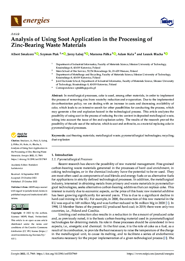 (PDF) Analysis of Using Soot Application in the Processing of Zinc ...
