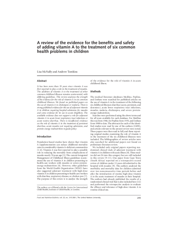 (PDF) A Review of the Evidence for the Benefits and Safety of Adding ...