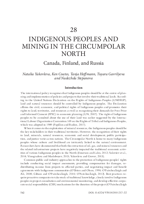 (PDF) Indigenous peoples and mining in the Circumpolar North