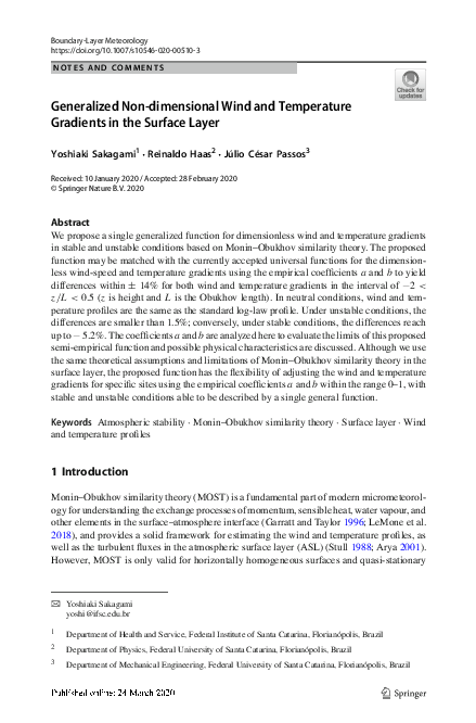 (PDF) Generalized Non-dimensional Wind and Temperature Gradients in the ...