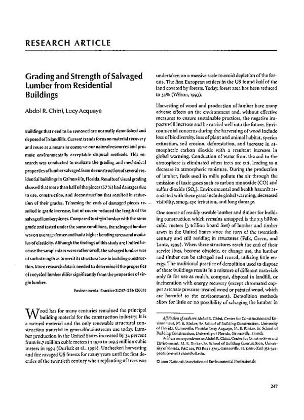 (PDF) Research Article: Grading and Strength of Salvaged Lumber from ...
