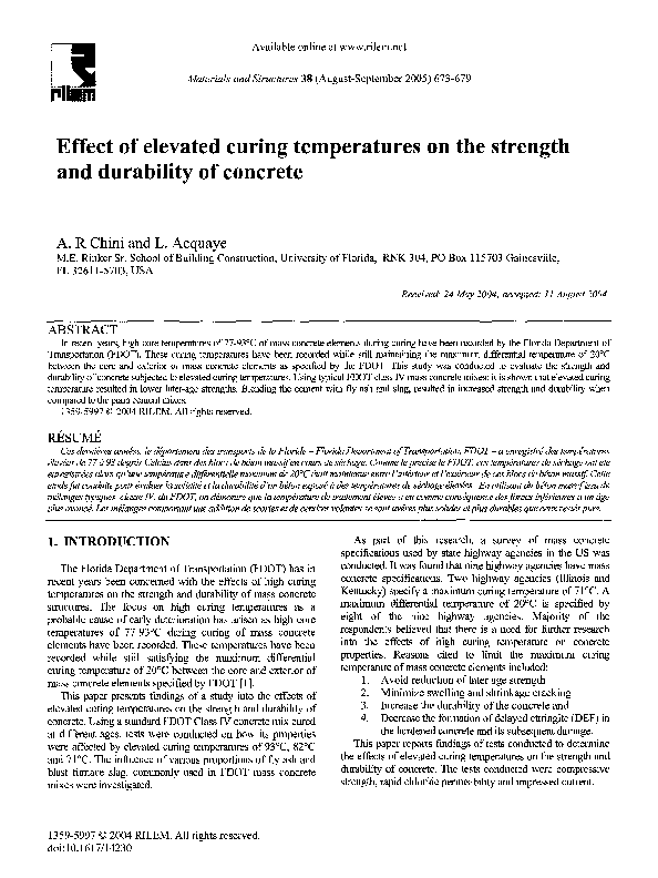 (PDF) Effect of elevated curing temperatures on the strength and ...