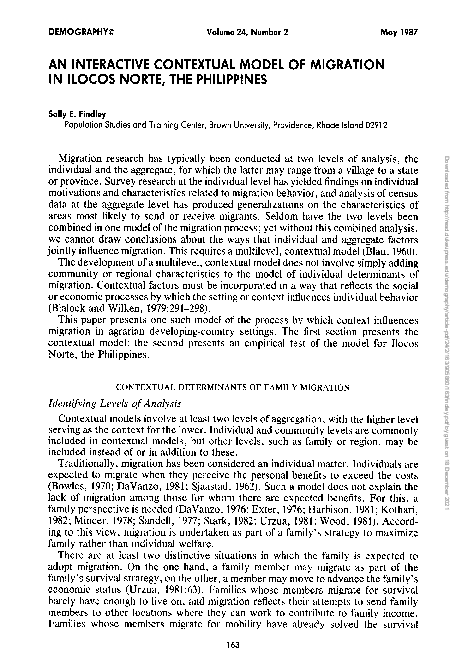 (PDF) An interactive contextual model of migration in Ilocos Norte, the ...