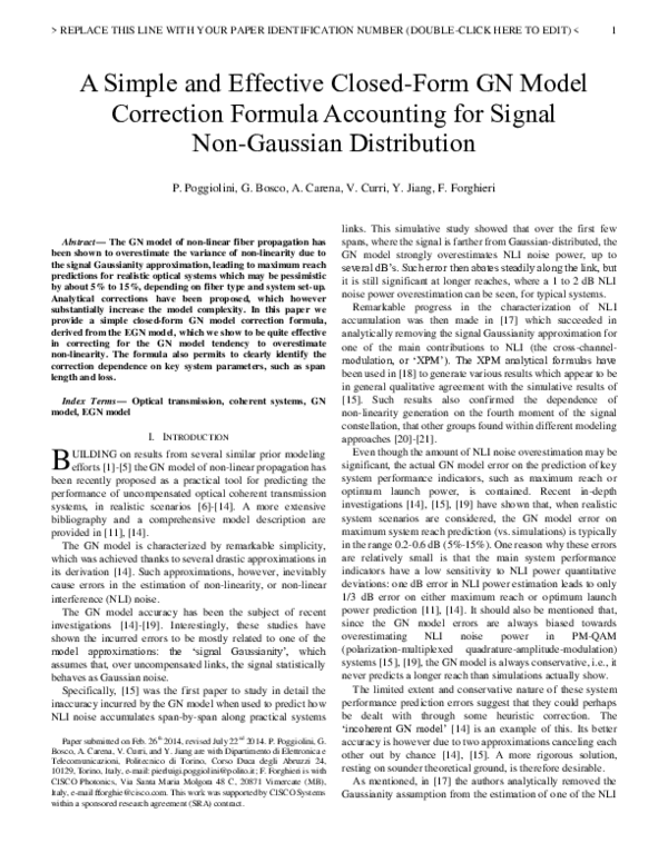 (PDF) A Simple and Effective Closed-Form GN Model Correction Formula ...