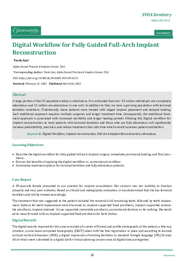 (PDF) Digital Workflow for Fully Guided Full-Arch Implant ...