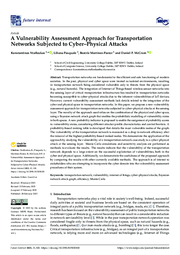 (PDF) A Vulnerability Assessment Approach for Transportation Networks ...