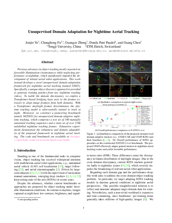 (PDF) Unsupervised Domain Adaptation for Nighttime Aerial Tracking