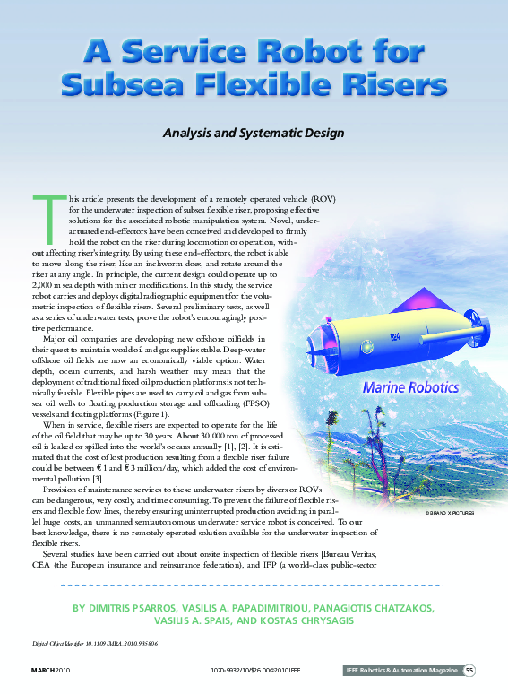 (PDF) A Service Robot for Subsea Flexible Risers