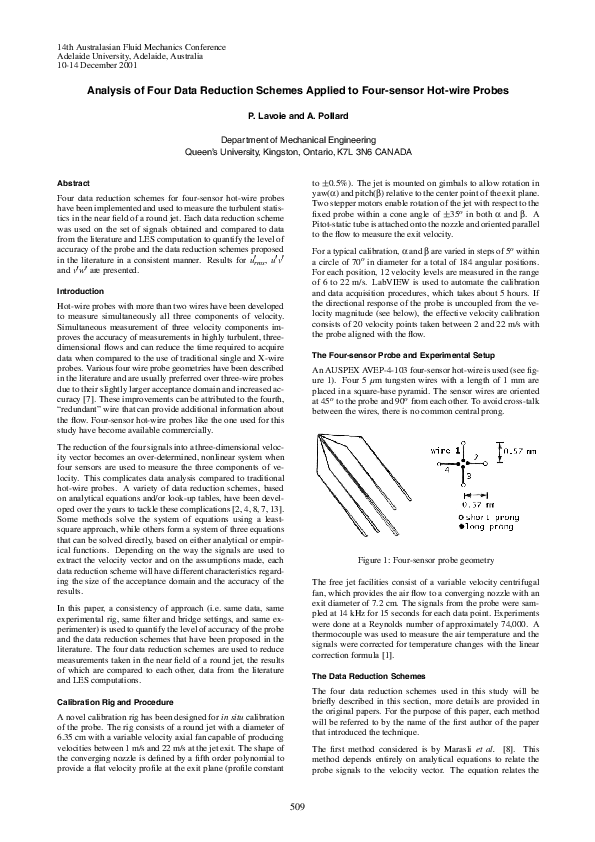 (PDF) Analysis of Four Data Reduction Schemes Applied to Four-sensor ...