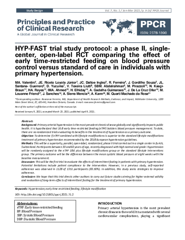 (PDF) HYP-FAST trial study protocol: a phase II, single-center, open ...