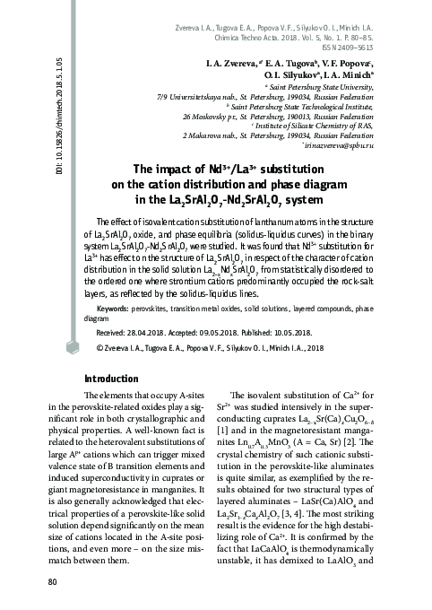 (PDF) The impact of Nd3+/La3+ substitutionon the cation distribution and phase diagram in the ...