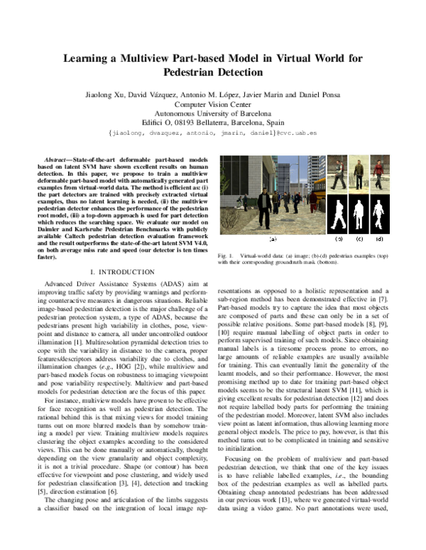 (PDF) Learning a multiview part-based model in virtual world for pedestrian detection