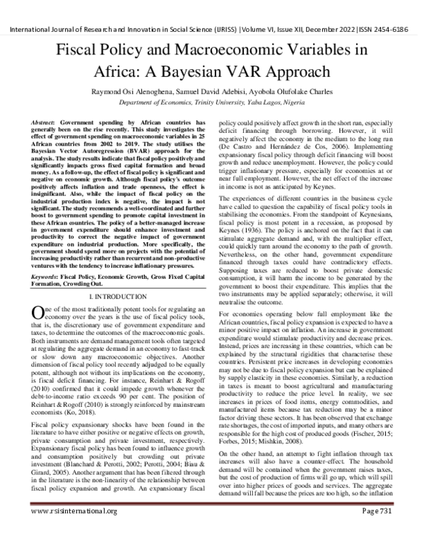 (PDF) Fiscal Policy and Macroeconomic Variables in Africa: A Bayesian ...