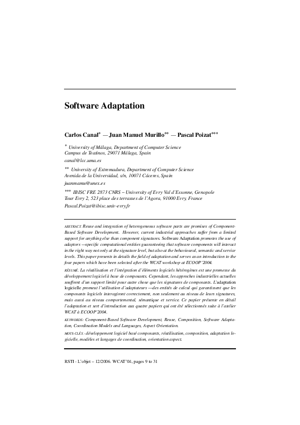 (PDF) Software Adaptation