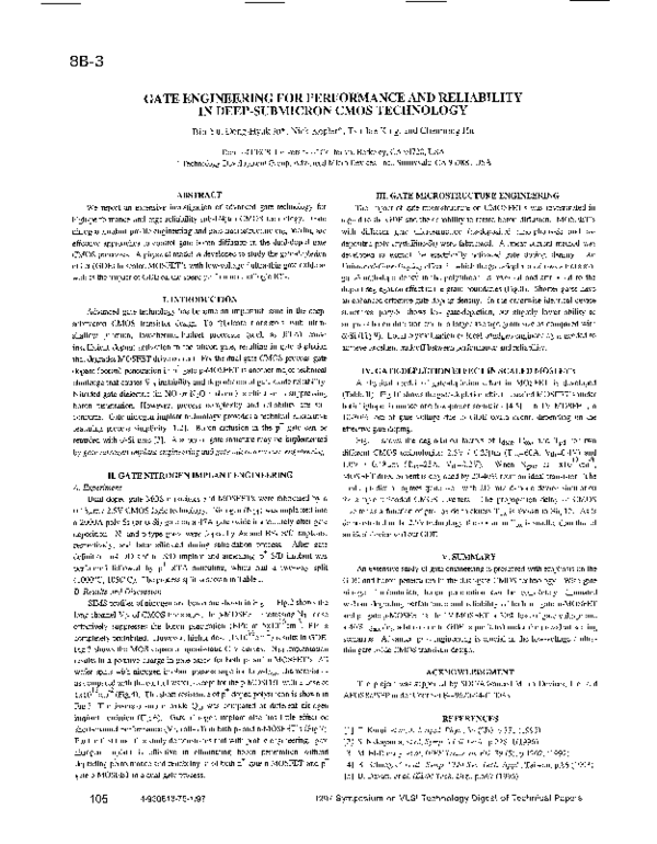 Pdf Gate Engineering For Performance And Reliability In Deep