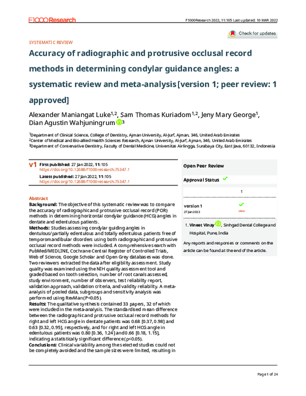 (PDF) Accuracy of radiographic and protrusive occlusal record methods ...