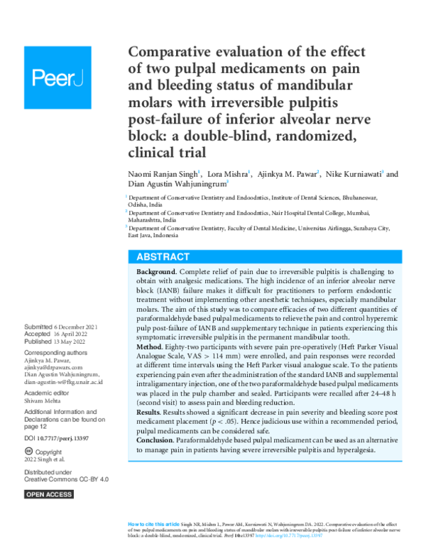 (PDF) Comparative evaluation of the effect of two pulpal medicaments on ...