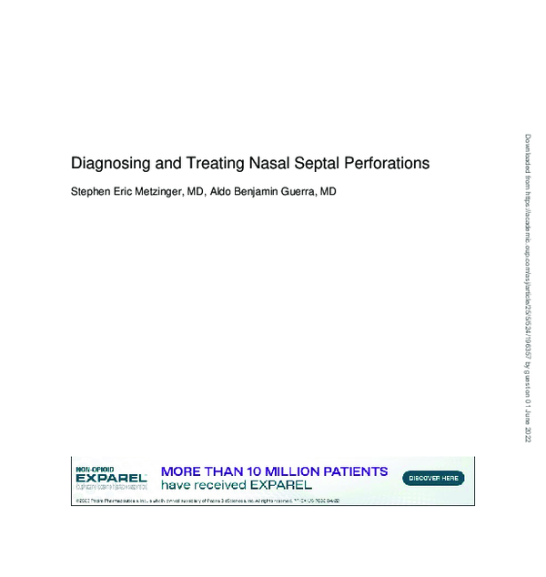 (PDF) Diagnosing and treating nasal septal perforations