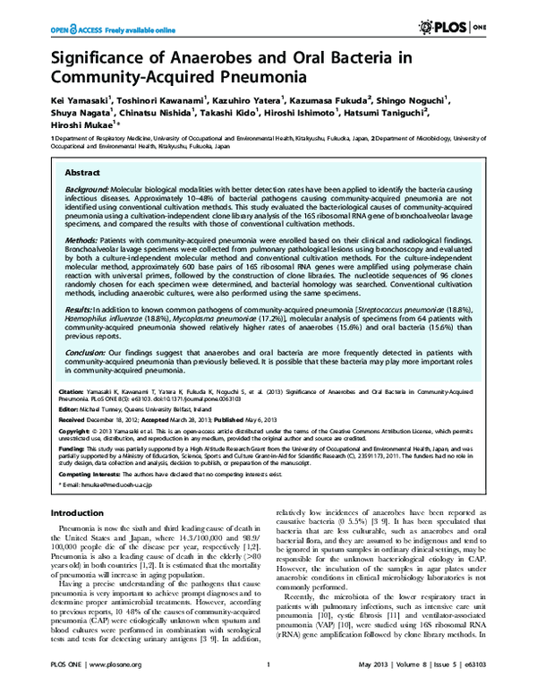 (PDF) Significance of Anaerobes and Oral Bacteria in Community-Acquired ...