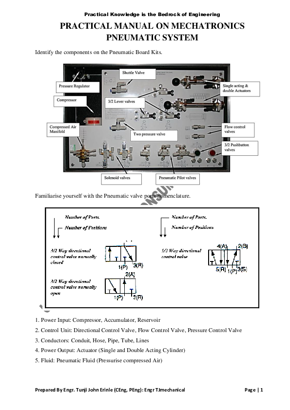 (PDF) PRACTICAL MANUAL ON MECHATRONICS PNEUMATIC SYSTEM