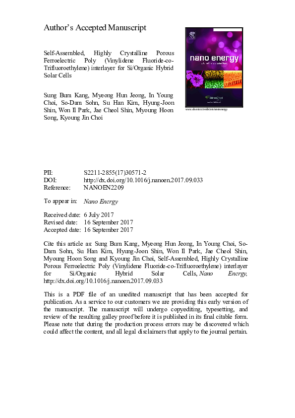 (PDF) Self-assembled, highly crystalline porous ferroelectric poly ...