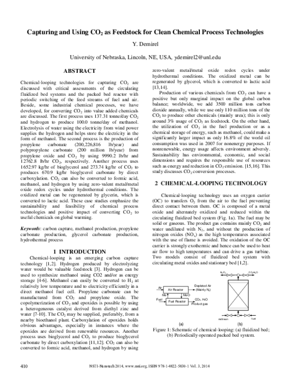 (PDF) Capturing and using CO2as feedstock with chemical looping and ...