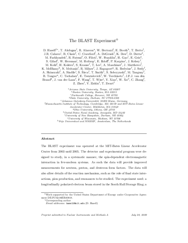 (PDF) The BLAST experiment