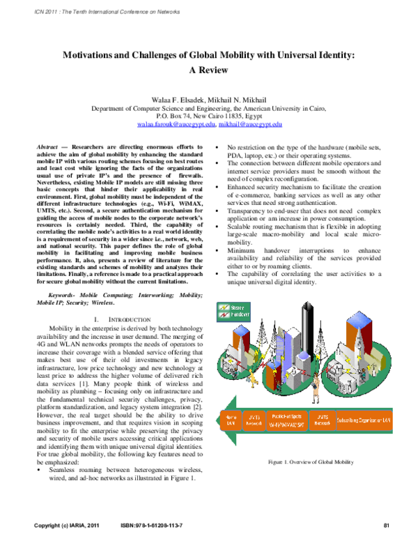 (PDF) Motivations and Challenges of Global Mobility with Universal ...