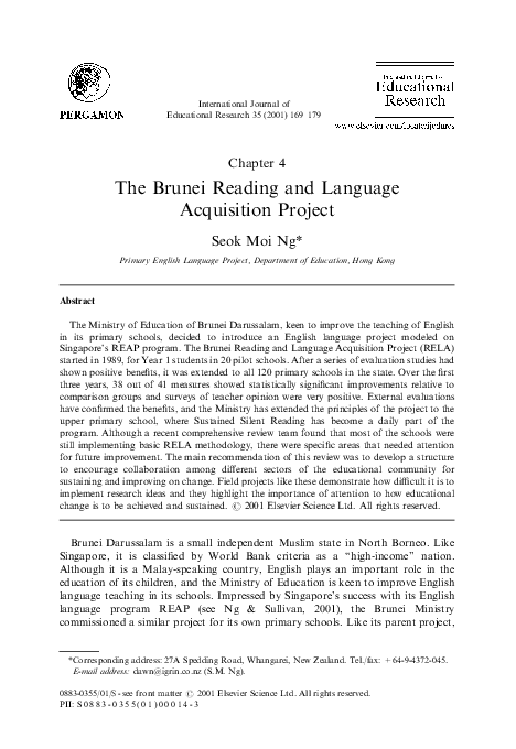 (PDF) The Brunei Reading and Language Acquisition Project