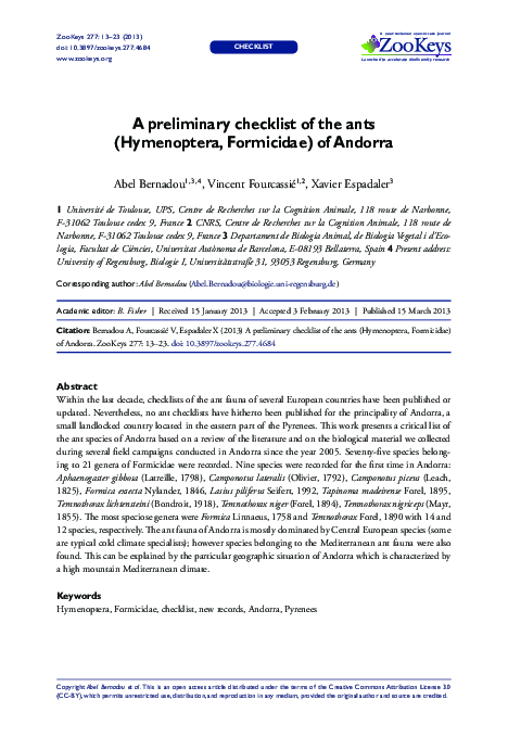 (PDF) A Preliminary Checklist of the Ants (Hymenoptera: Formicidae) of Everglades National Park